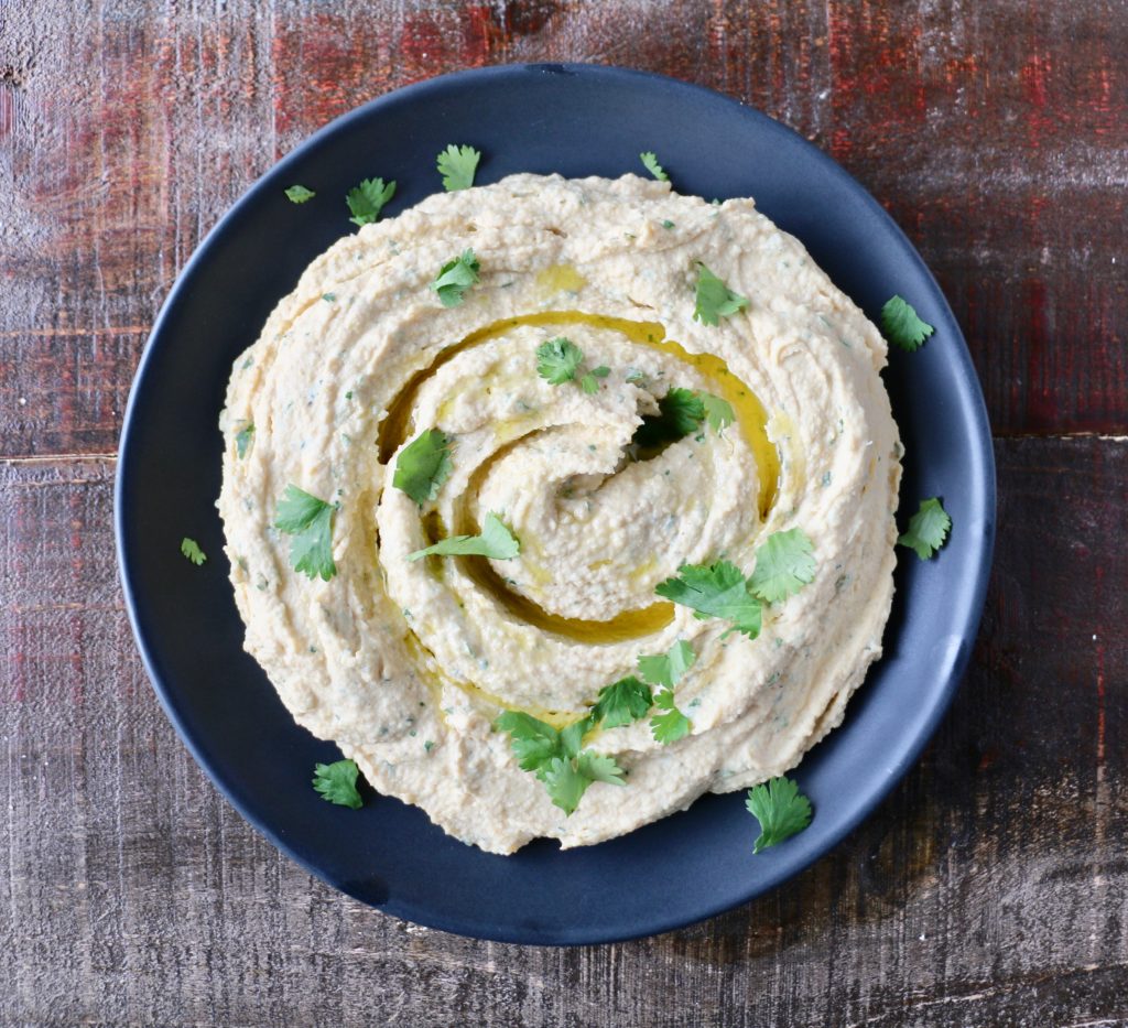 Cilantro Hummus - A Dash Of Wholesome